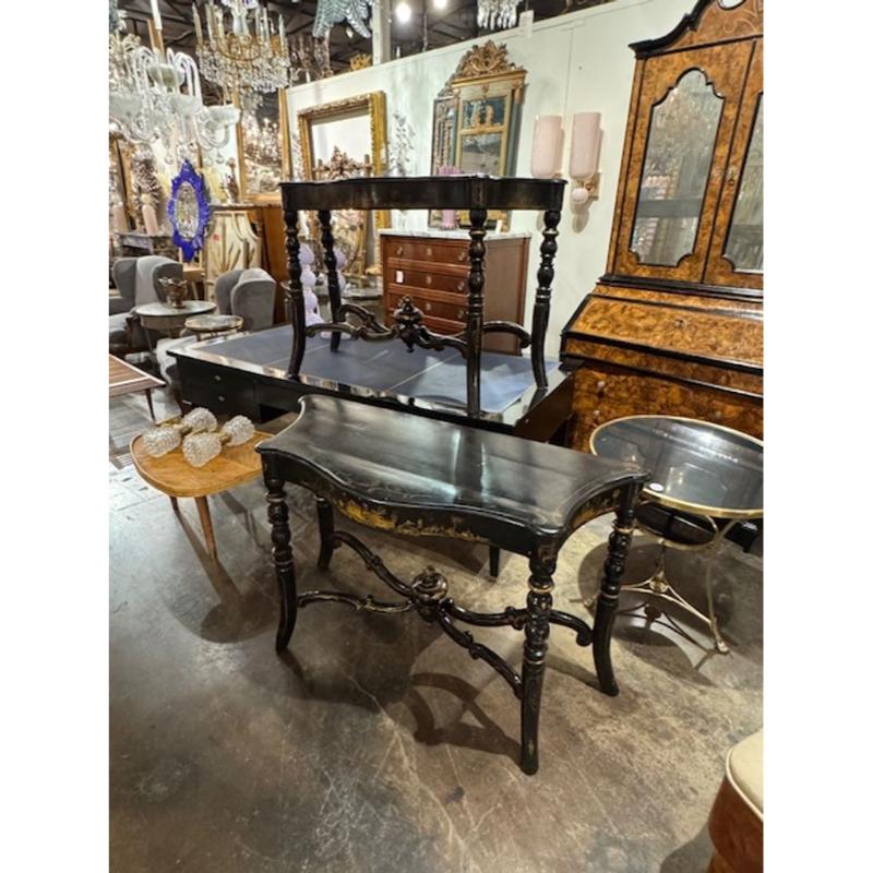19th Century English Regency Style Hand Painted Chinoiserie Consoles ...