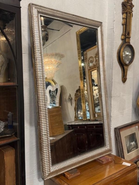 French Transitional Silver Mirror – Legacy Antiques