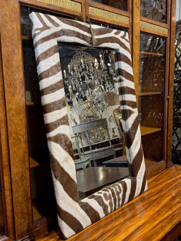 Zebra Hide Mirror - Legacy Antiques