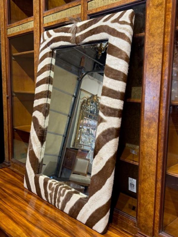 Zebra Hide Mirror - Legacy Antiques